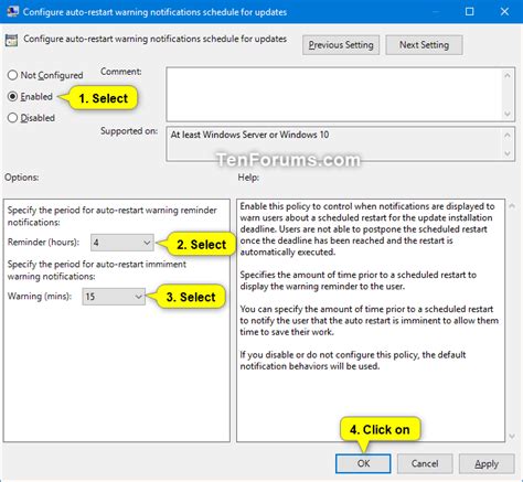 Configure Auto Restart Warning Notifications For Updates In Windows Tutorials