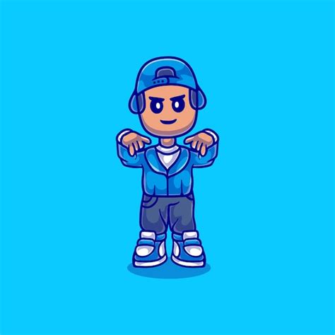 Premium Vector Cute Rapper Boy Illustration