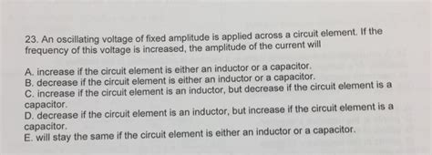 solved an oscillating voltage of fixed amplitude is applied