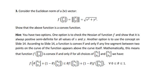 Solved 3 Consider The Euclidean Norm Of A 2x1 Vector X2