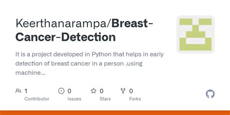 Github Keerthanarampabreast Cancer Detection It Is A Project