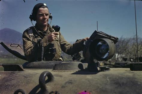 Sergeant A G Williams Of 1721 Lancers In The Turret Of His Sherman
