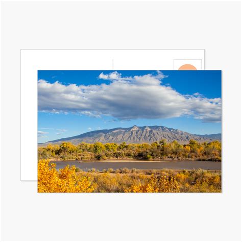 Sandia Mountains In Fall From Corrales Postcard Cards By Miriam Hall