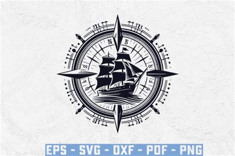 Compass With A Ship Svg Cruise Ship Svg Graphic By Ripongrafix471