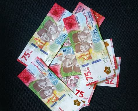 Indonesian Rupiah Banknote Series With A Value Of Seventy Five Thousand Rupiah Idr 75 000
