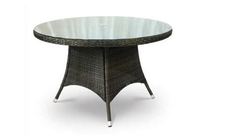 Modern Round Rattan Wood And Glass Top Outdoor Table At 680000 Inr In