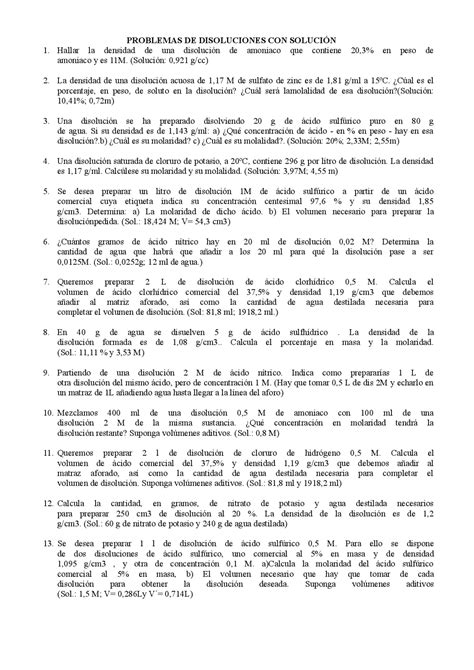 Ejercicios Disoluciones Con Soluciones Docsity Ejercicios Disoluciones Con Soluciones Docsity