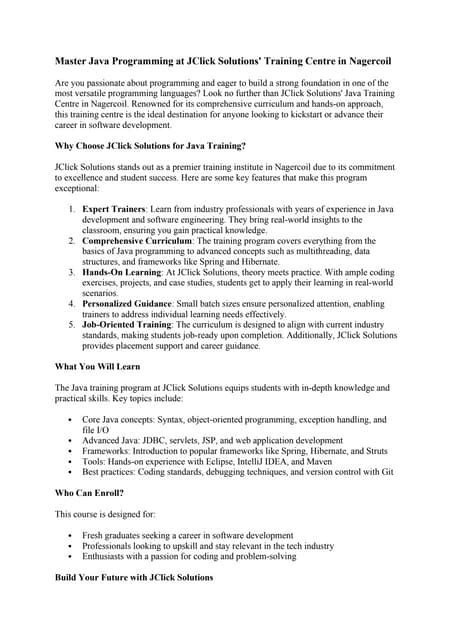 Machine Learning Training Centre In Nagercoil Pdf