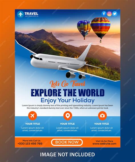 Premium Vector Travel Agency Flyer Concept