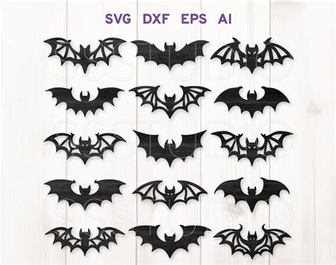 Halloween Bat Laser Cut File Bats Svg Bat Cut File Halloween