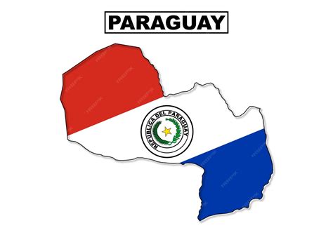 Premium Vector Paraguay Flag Map In Vector