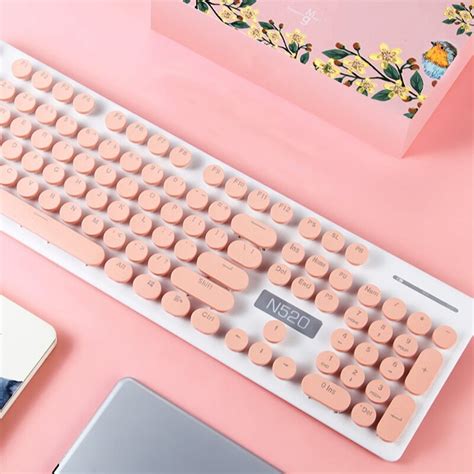 Retro Wired Gaming Keyboard And Wireless Mouse Kit Grandado