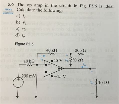 Solved 5 6 The Op Amp In The Circuit In Fig P5 6 Is Ideal