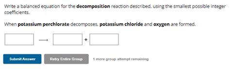 Solved Write A Balanced Equation For The Decomposition