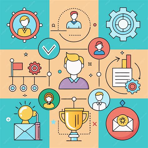 A Flowchart Of Teamwork Leading To A Golden Trophy Premium Ai Generated Vector