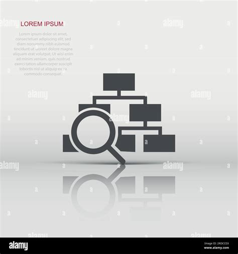 Hierarchy Diagram Icon In Flat Style Structure Search Vector Illustration On White Isolated