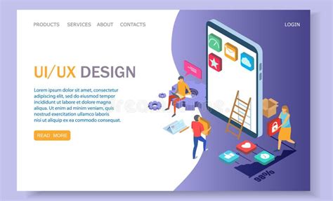 UI And UX Design Vector Website Landing Page Design Template Stock Vector Illustration Of