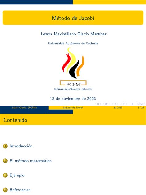 Método De Jacobi Pdf Matriz Matemáticas Ecuaciones