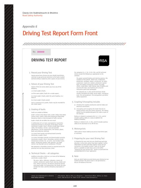 Driving Test Score Sheet Download Free Pdf Traffic Automotive
