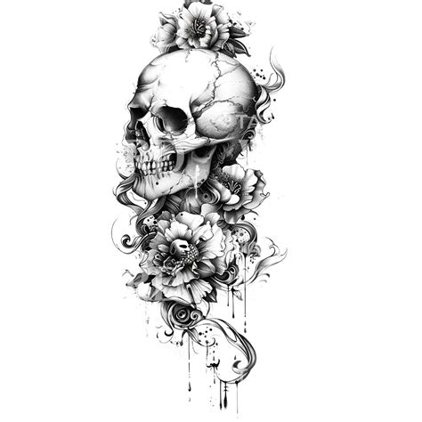 Black And White Skull Tattoos