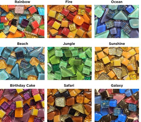Assorted Mosaic Tiles By Color Scheme 50 Tiles 15 35 5 15mm