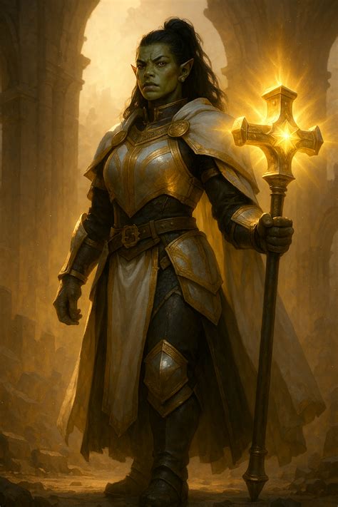 Half Orc Cleric Hammer Of The Sacred Flame