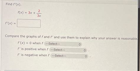 Solved Find F X F X 3x 23xf X Compare The Graphs Of F