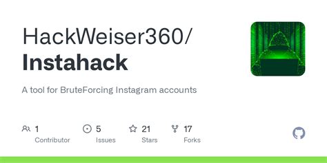 GitHub HackWeiser360 Instahack A Tool For BruteForcing Instagram Accounts