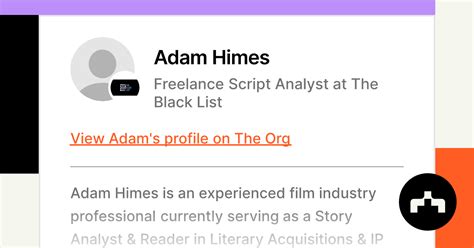 Adam Himes Freelance Script Analyst At The Black List The Org