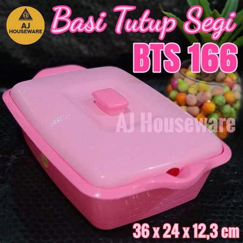 Jual Btsb 166 Basi Prasmanan Tutup Segi Besar Pink 3200 Ml Mangkok