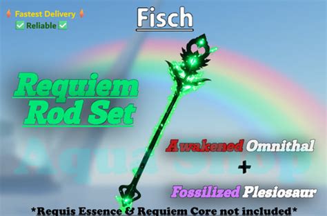 🟢🔥fisch] Requiem Rod Set [fossilized Plesiosaur And Awakened Omnithal