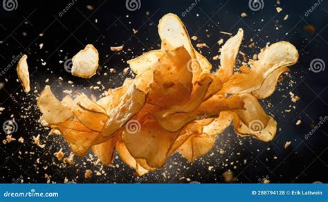 Exploding Potato Chips Stock Concepts Stock Illustration Illustration Of Fast Salty 288794128