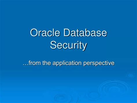 PPT Oracle Database Security PowerPoint Presentation Free Download ID