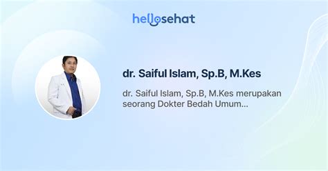 Dr Saiful Islam Sp B M Kes Bedah Umum Buat Booking Online