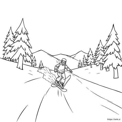 Coloriage Snowboard À Imprimer