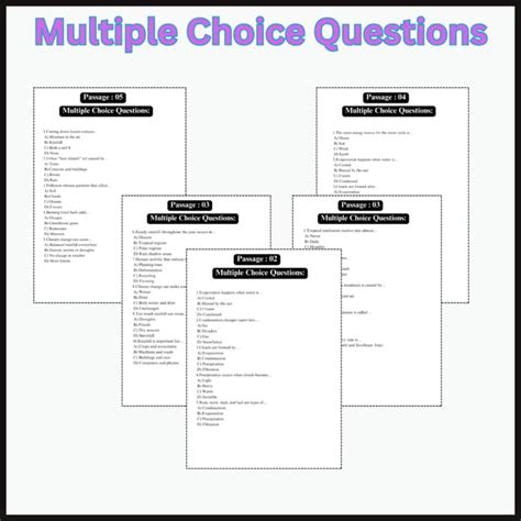 The Water Cycle And Rain Patterns Comprehension Passage Activities