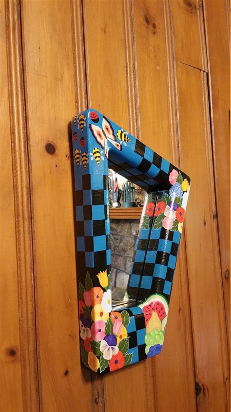 A Whimsical Wonky Unique And Colourful Mirror Etsy