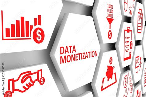 Data Monetization Concept Cell Background 3d Illustration Stock