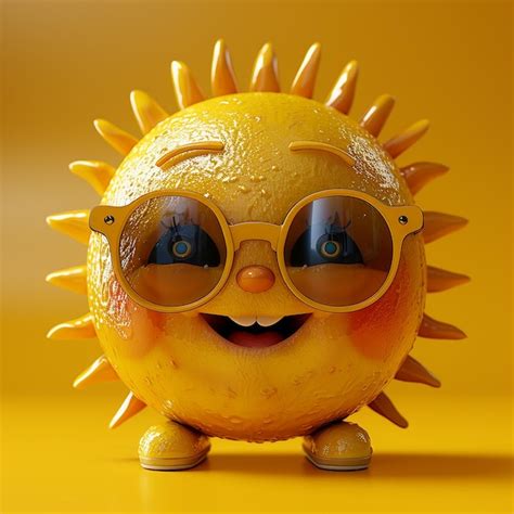 Premium Photo A Sun Toy With Sunglasses And A Smile On It