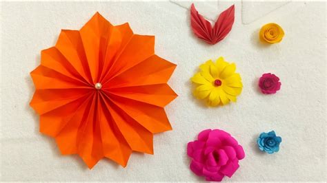 How To Make Paper Flowers Paper Flower Designs Color Paper Craft