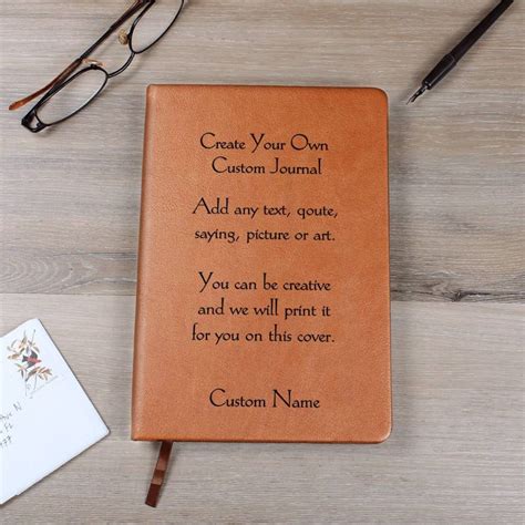Personalized Engraved Leather Cover Notebook Custom Notebook Text And Name
