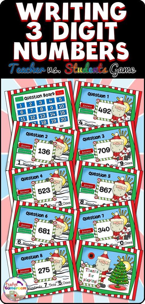 writing 3 digit numbers christmas powerpoint game powerpoint games