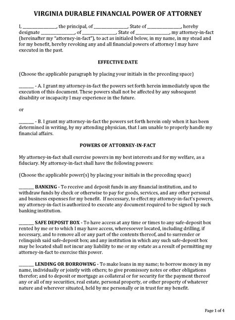 Free Virginia Power Of Attorney Forms 10 Types Pdf Word