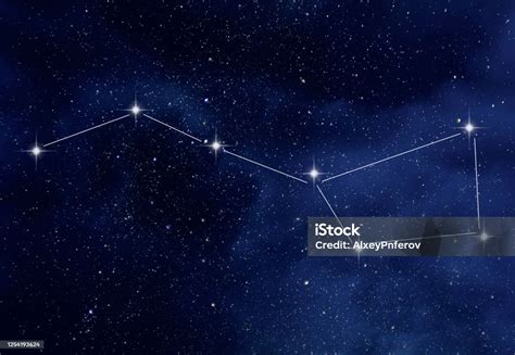 Starry Night Sky With Ursa Major Constellation Or The Great Bear And