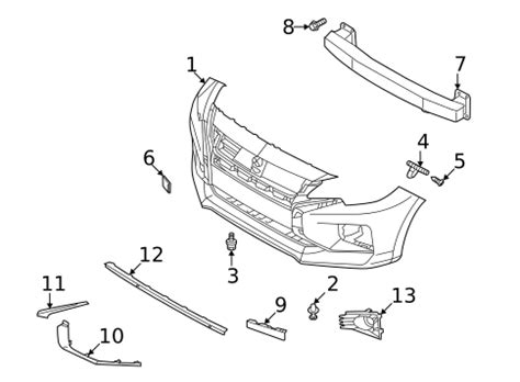 Bumper And Components Front For 2021 Mitsubishi Mirage Mitsubishi