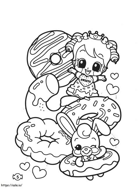A Kawaii Donut Coloring Page