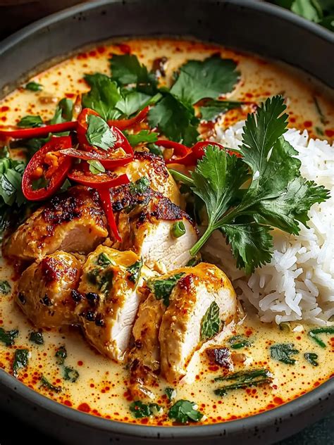 Easy Creamy Thai Red Curry Chicken Bowls For Dinner Delight
