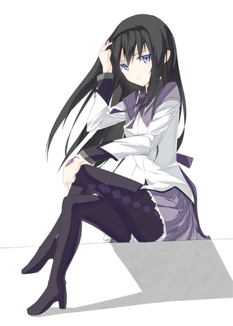 Safebooru Akemi Homura Argyle Argyle Legwear Hairband High Heels