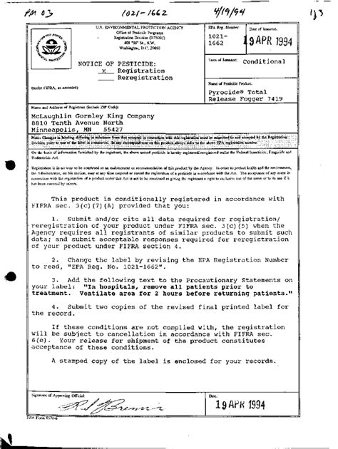 Fillable Online Us Epa Pesticide Product Label Pyrocide Total