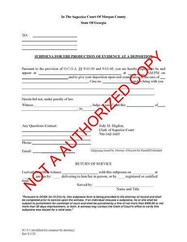 Subpoena For Deposition Attorney Issued Jody M Higdon